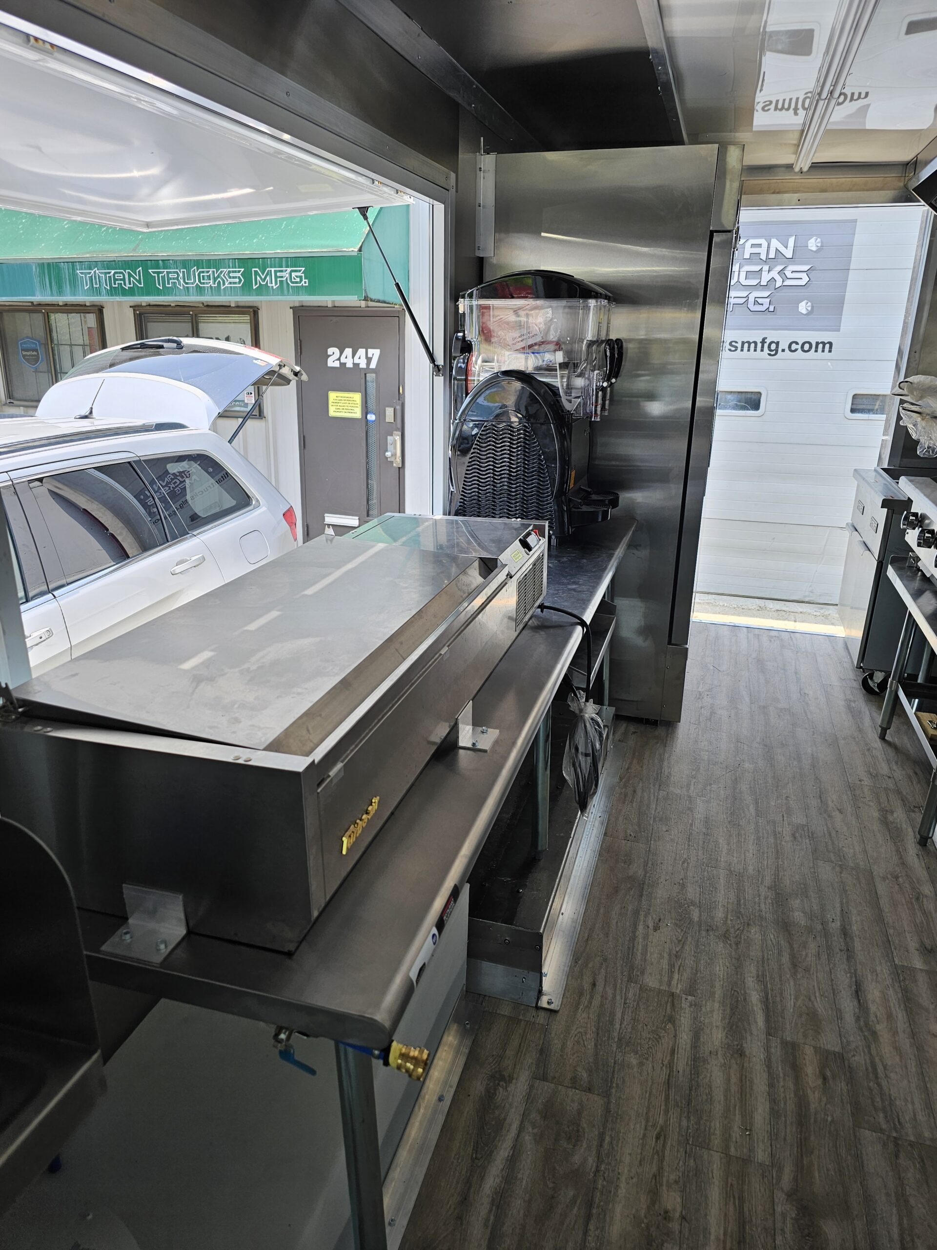 Food Truck Service Window and Counter Setup - Titan Trucks Manufacturing
